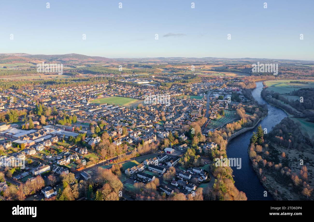Aerial view of Banchory village in Aberdeenshire Stock Photo - Alamy