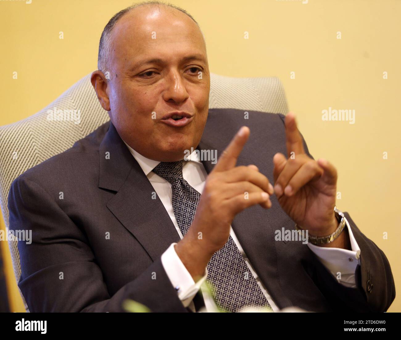 Madrid, 09/16/2014. Interview with Egyptian Foreign Minister Sameh ...