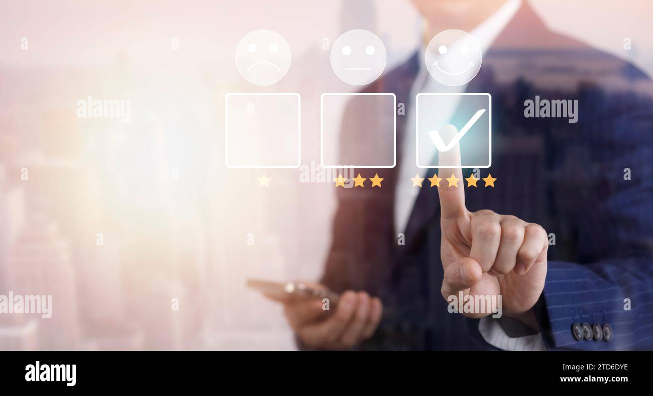 Happy and unhappy Smile face concept,Customer service and Satisfaction ...