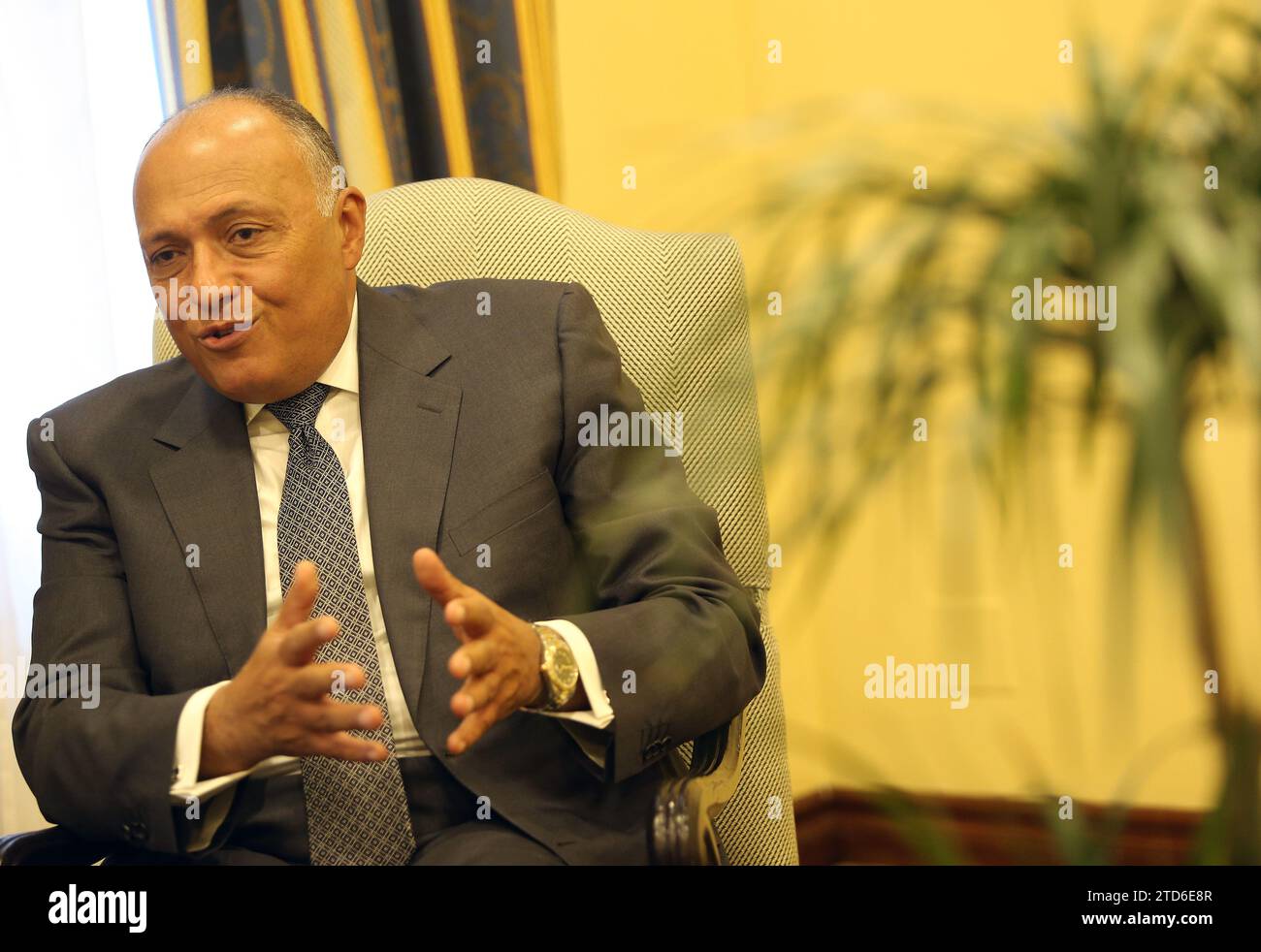 Madrid, 09/16/2014. Interview with Egyptian Foreign Minister Sameh ...