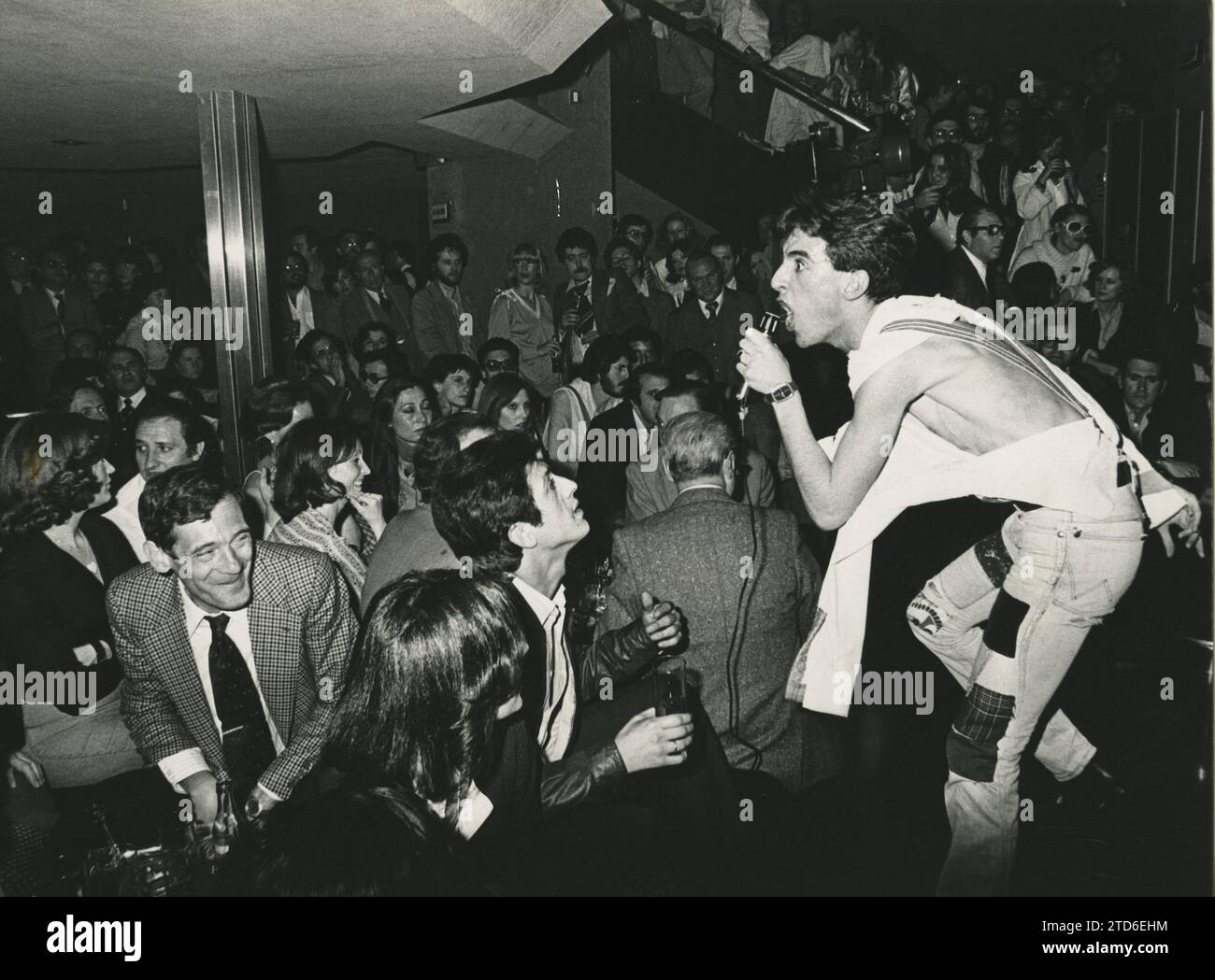 03/01/1978. Ramoncín, punk singer, at the presentation of the new stage ...
