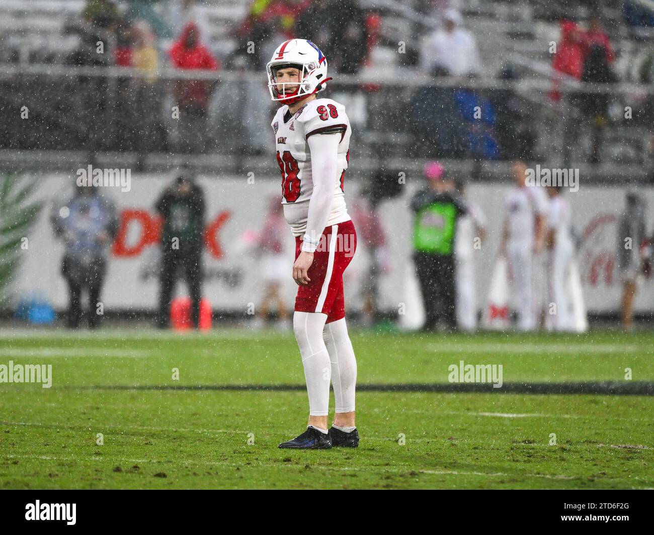 December 16, 2023: Miami (Oh) place kicker Graham Nicholson (98) eyes ...