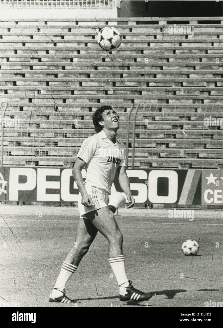 07/17/1984. Presentation of Jorge Valdano as a new Real Madrid player ...