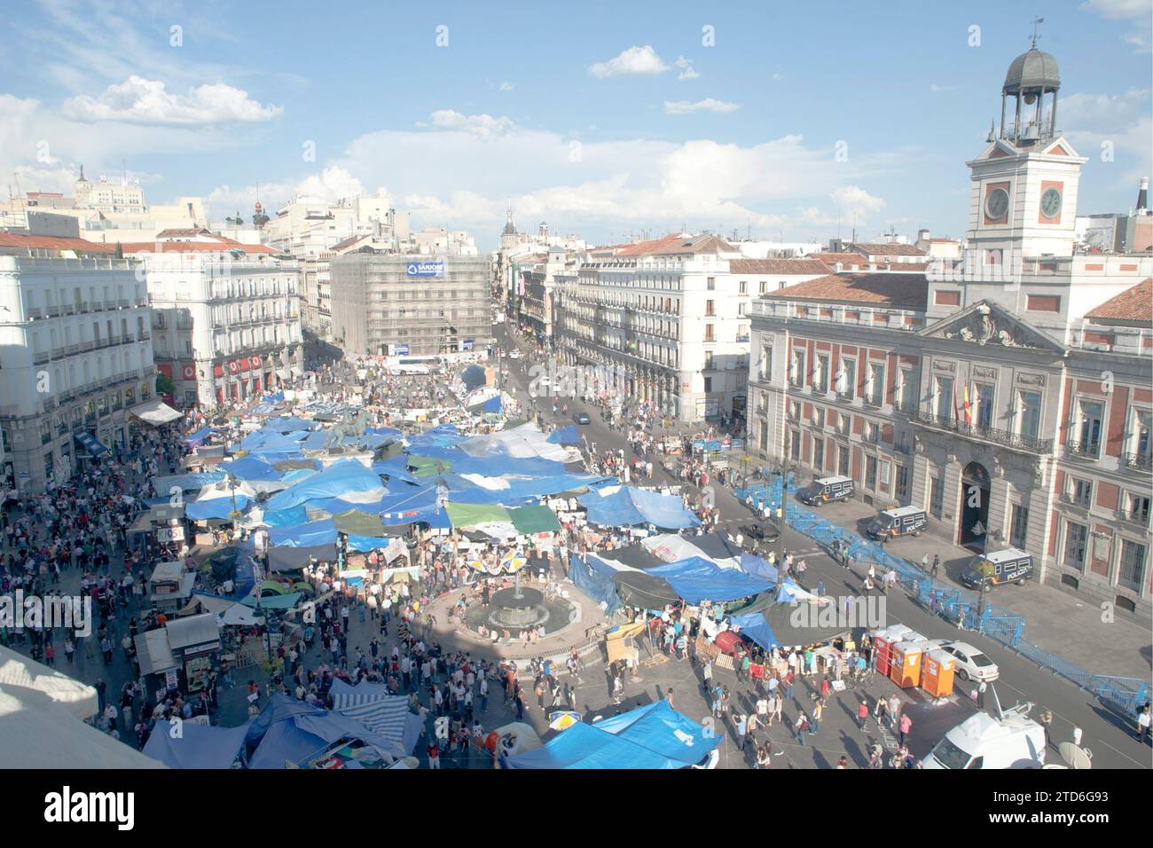 Madrid, 05/24/2011. Camping at the Puerta del Sol movement 15m. Photo ...