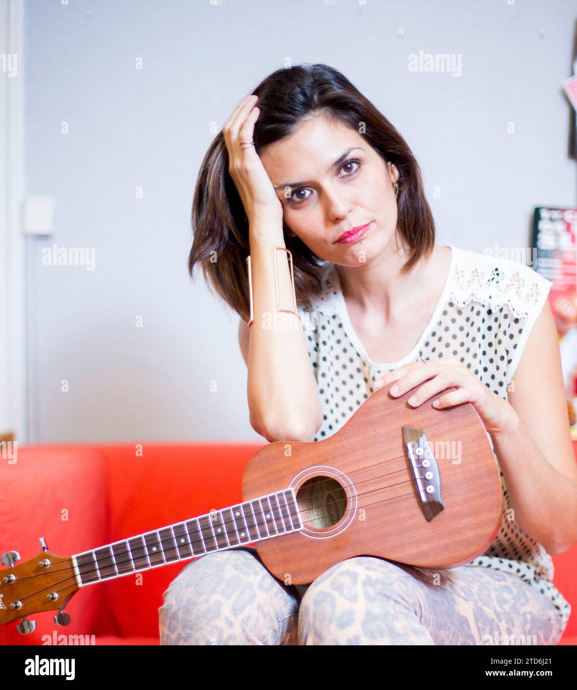 Madrid, 09/10/2015. Interview with María Reyes, singer and miss Spain ...