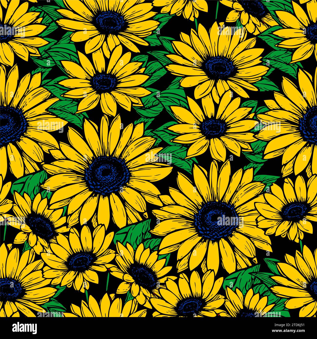seamless pattern of large yellow flowers, repeating design, texture ...