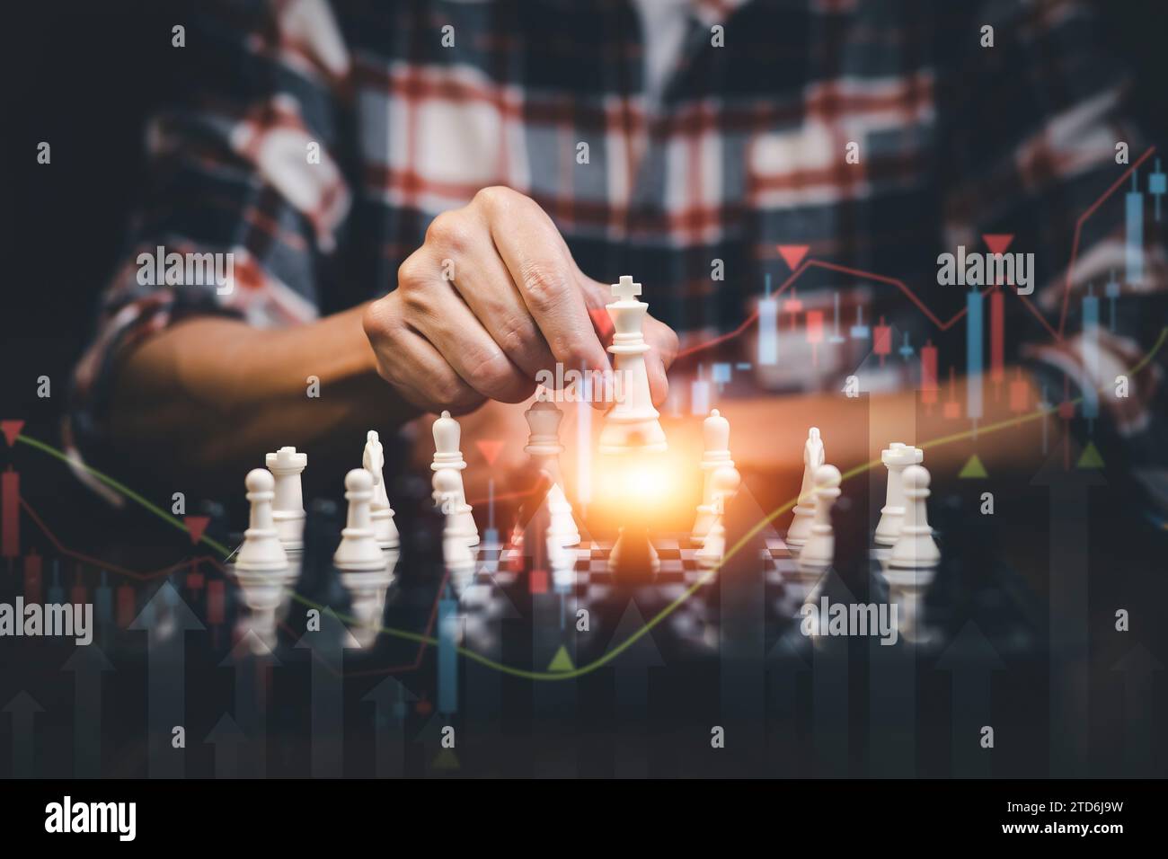 Planning and Decision concept, Businessman with strategy competitive ...