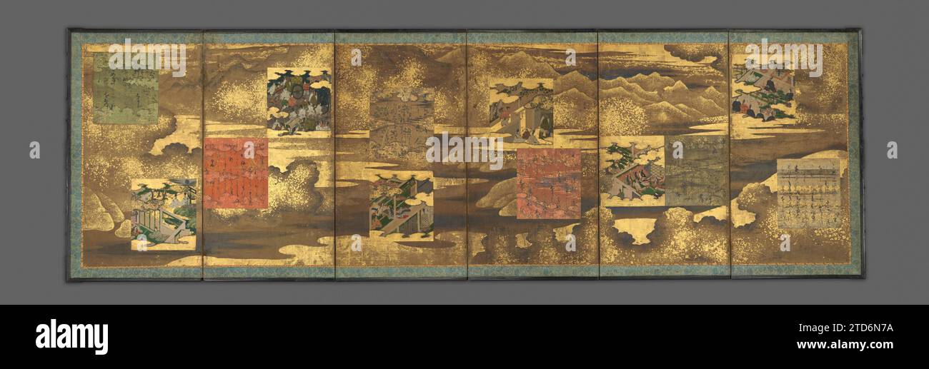 Tale of Genji Screen (Genji monogatari zu shikishi harimaze byobu) 2019 ...