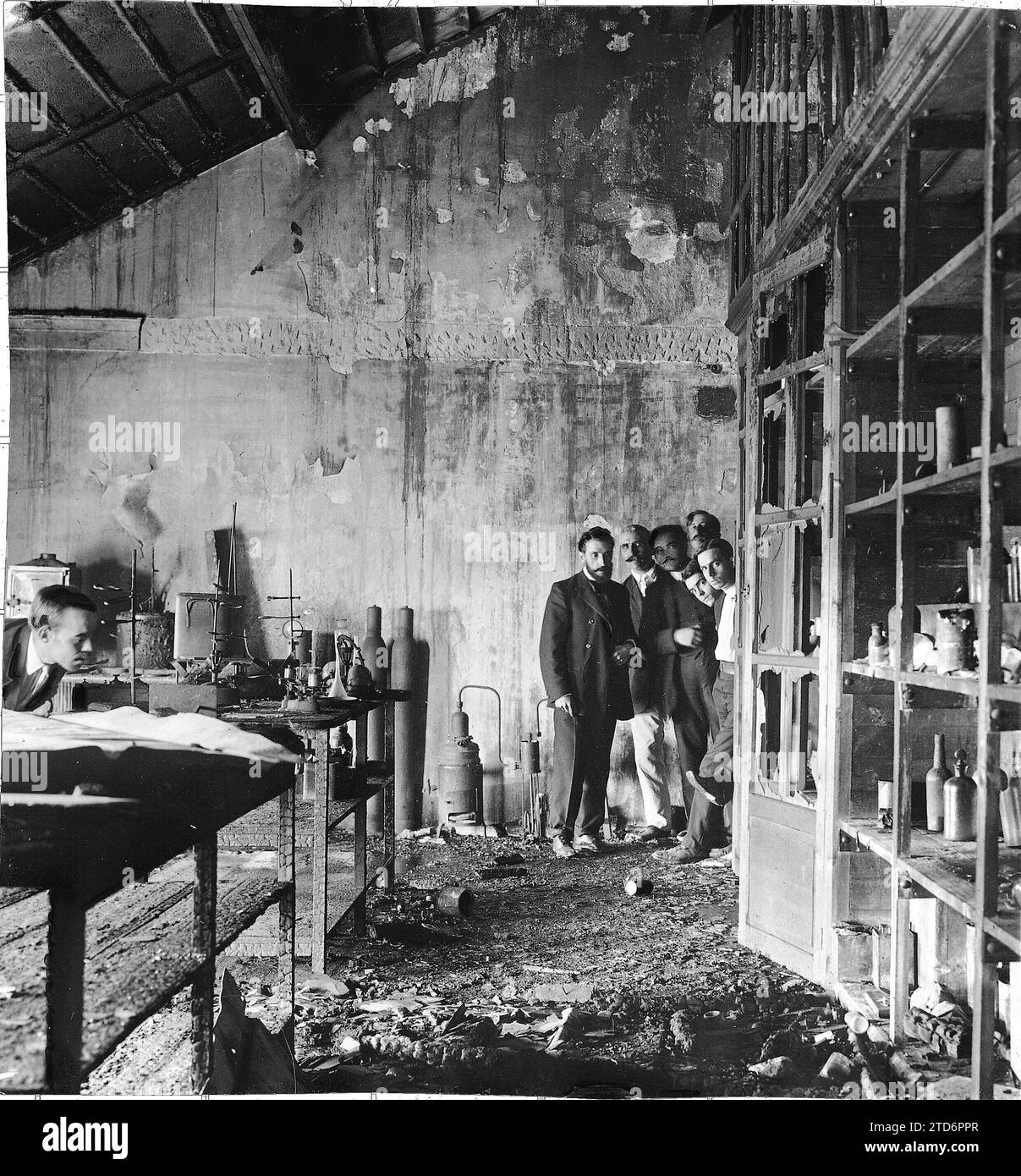 08/13/1908. Madrid. The fire at the Delicias station. Condition in ...