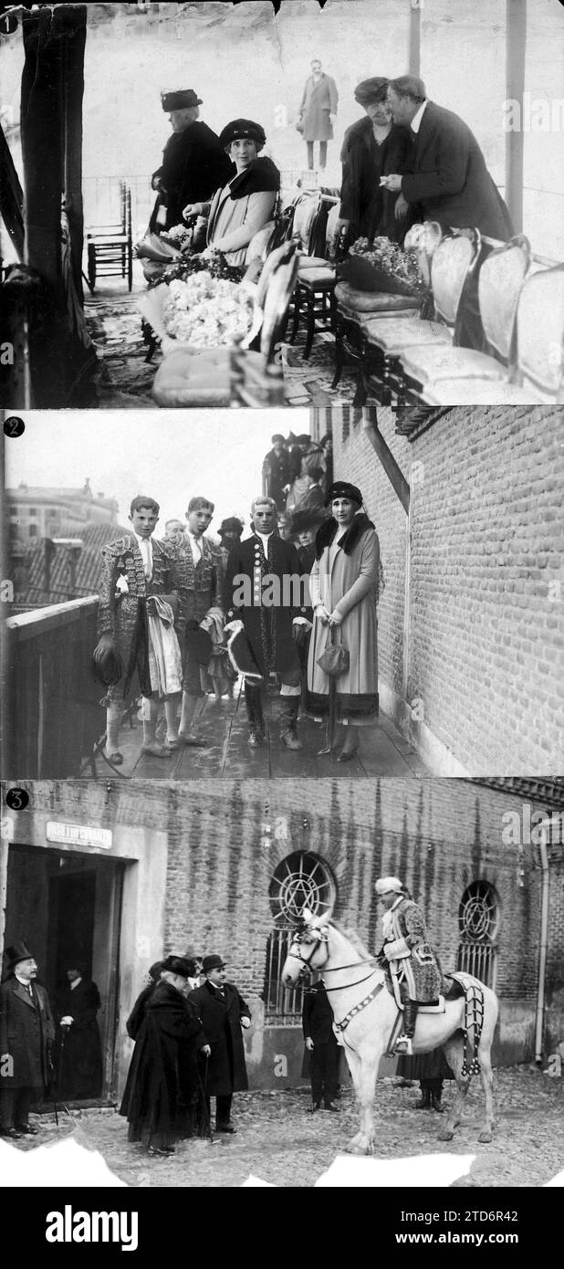 04/10/1920. Madrid. In the bullring .1. HM the Queen and HRH the ...