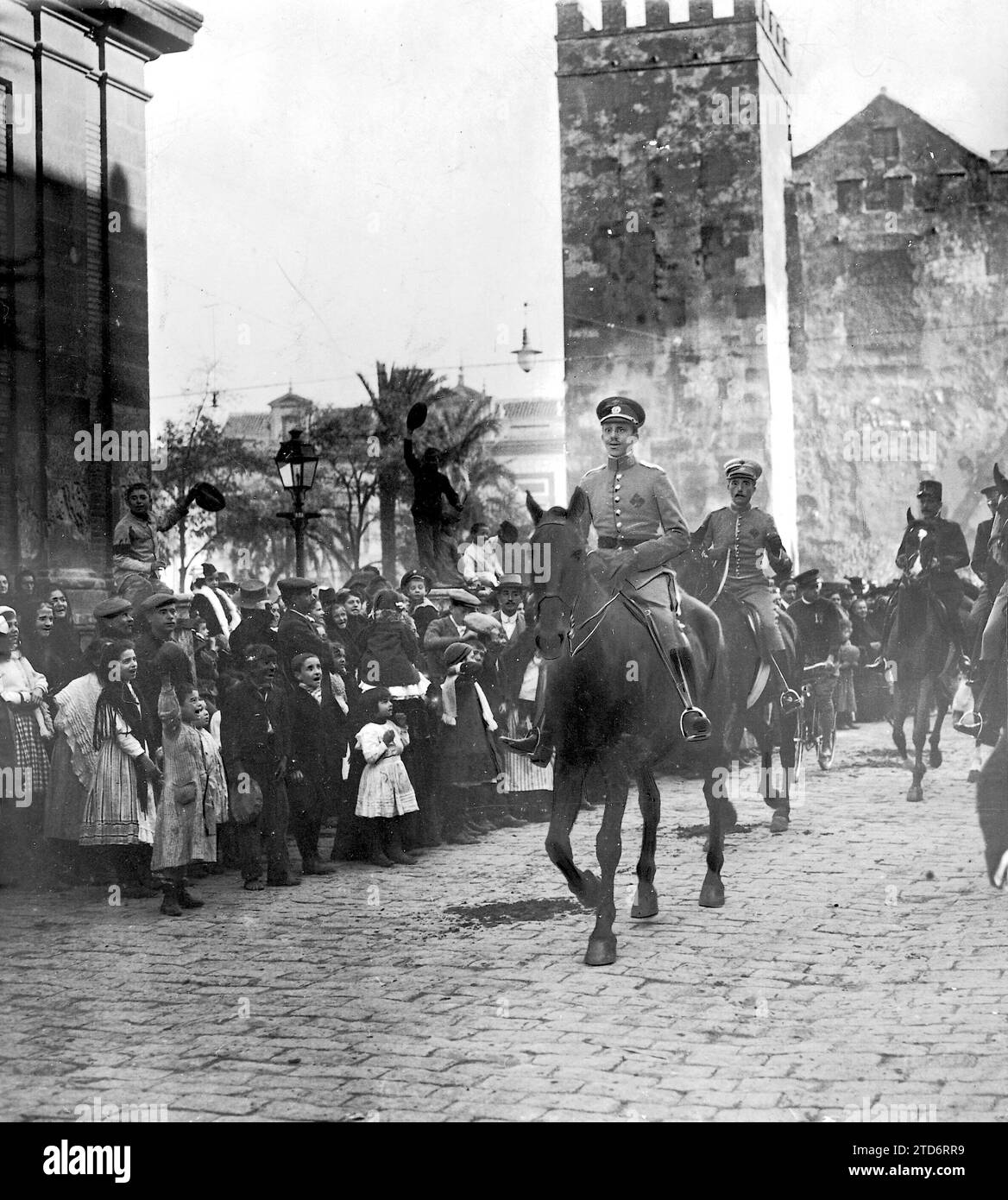 The King in Seville. His Majesty D. Alfonso Xiii, on Horseback, with ...
