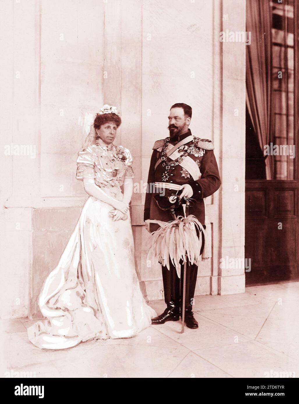 12/17/1906. The baptism of the infant Luis Alfonso. HM Queen María ...