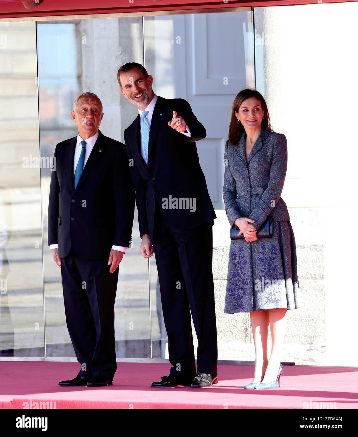 Madrid, 04/16/2018. Ss.Mm. Kings Felipe and Letizia receive Marcelo ...