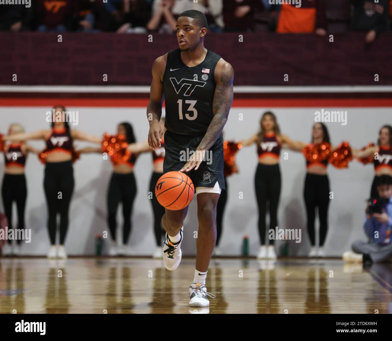 December 16, 2023: Virginia Tech Hokies guard Jaydon Young (13) brings ...