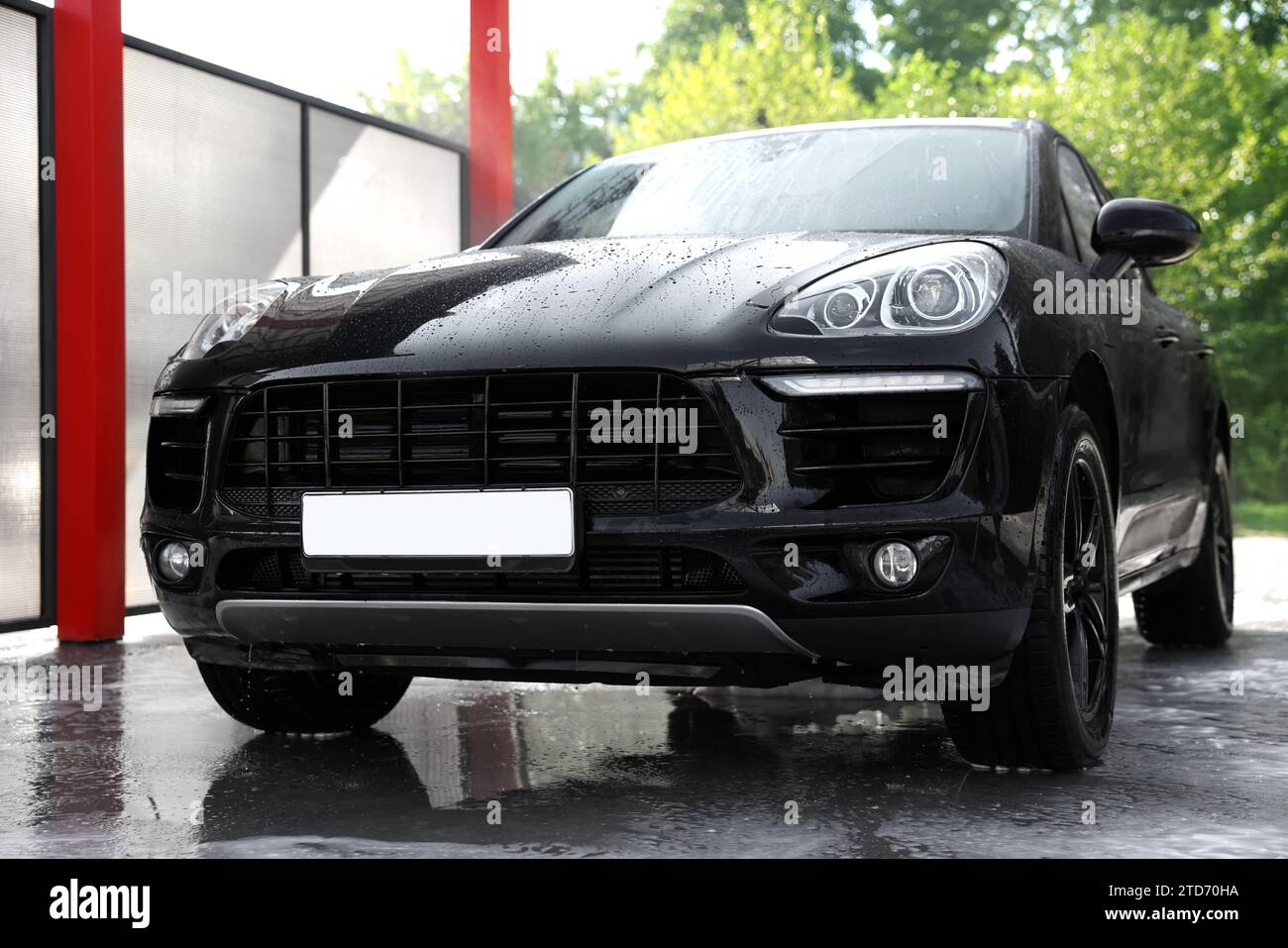 Clean auto after washing at outdoor car wash Stock Photo - Alamy
