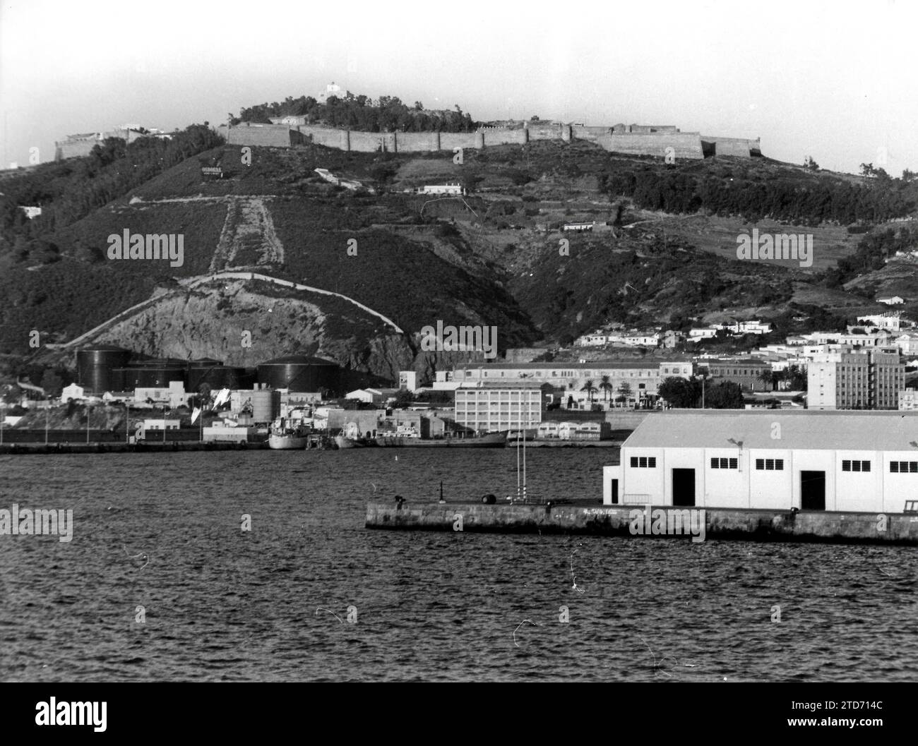 06/30/1982. Entrance to the bay of Ceuta. In the background, the ...