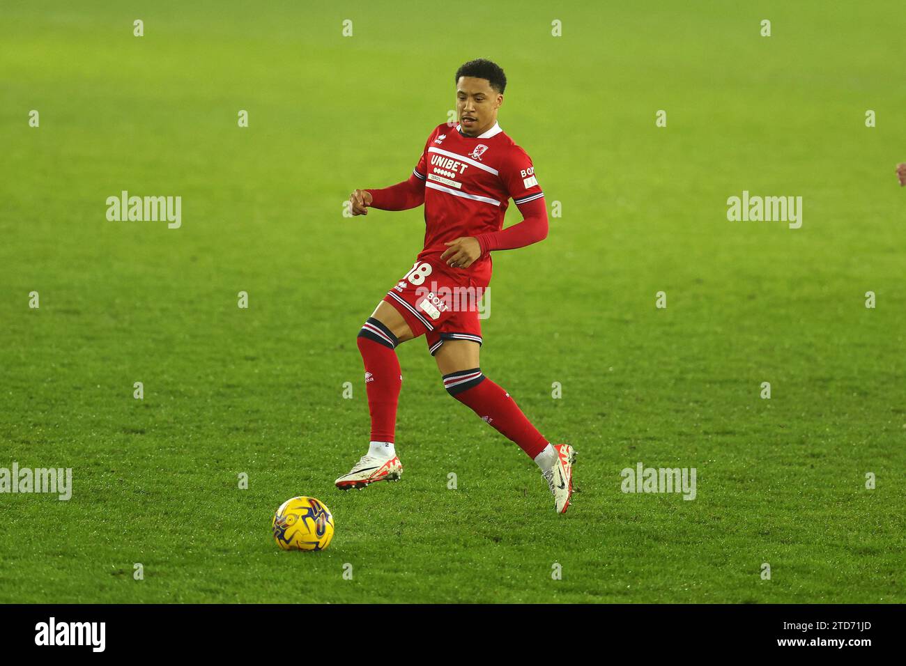 Swansea, Wales, UK. 16th Dec, 2023. Samuel Silvera of Middlesbrough in ...