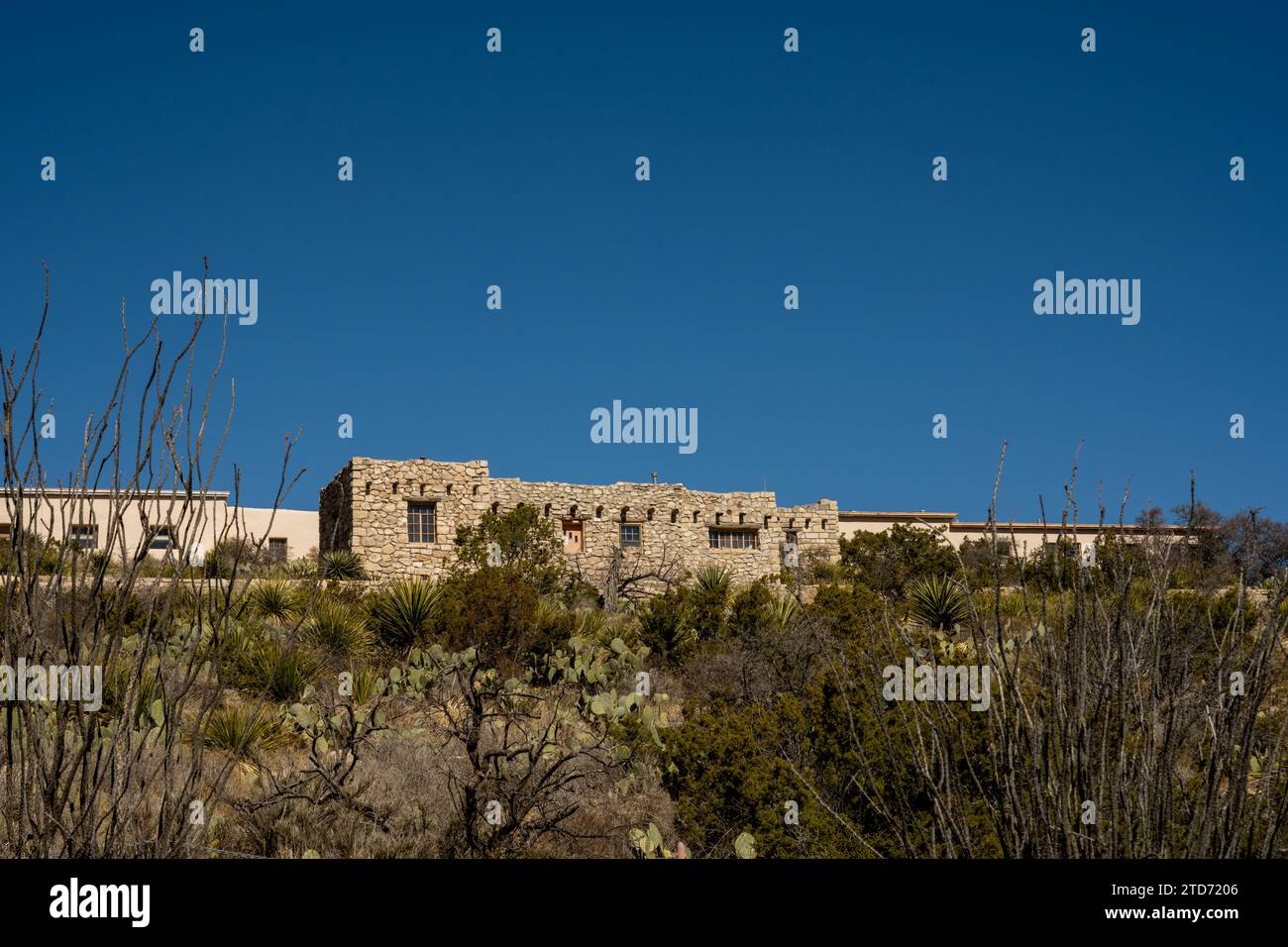 Buildings at Carlsbad Caverns On Cloudless Day in New Mexico Stock ...