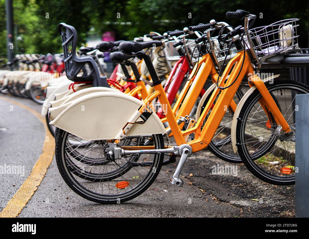 Urban bikes in the street Stock Photo - Alamy