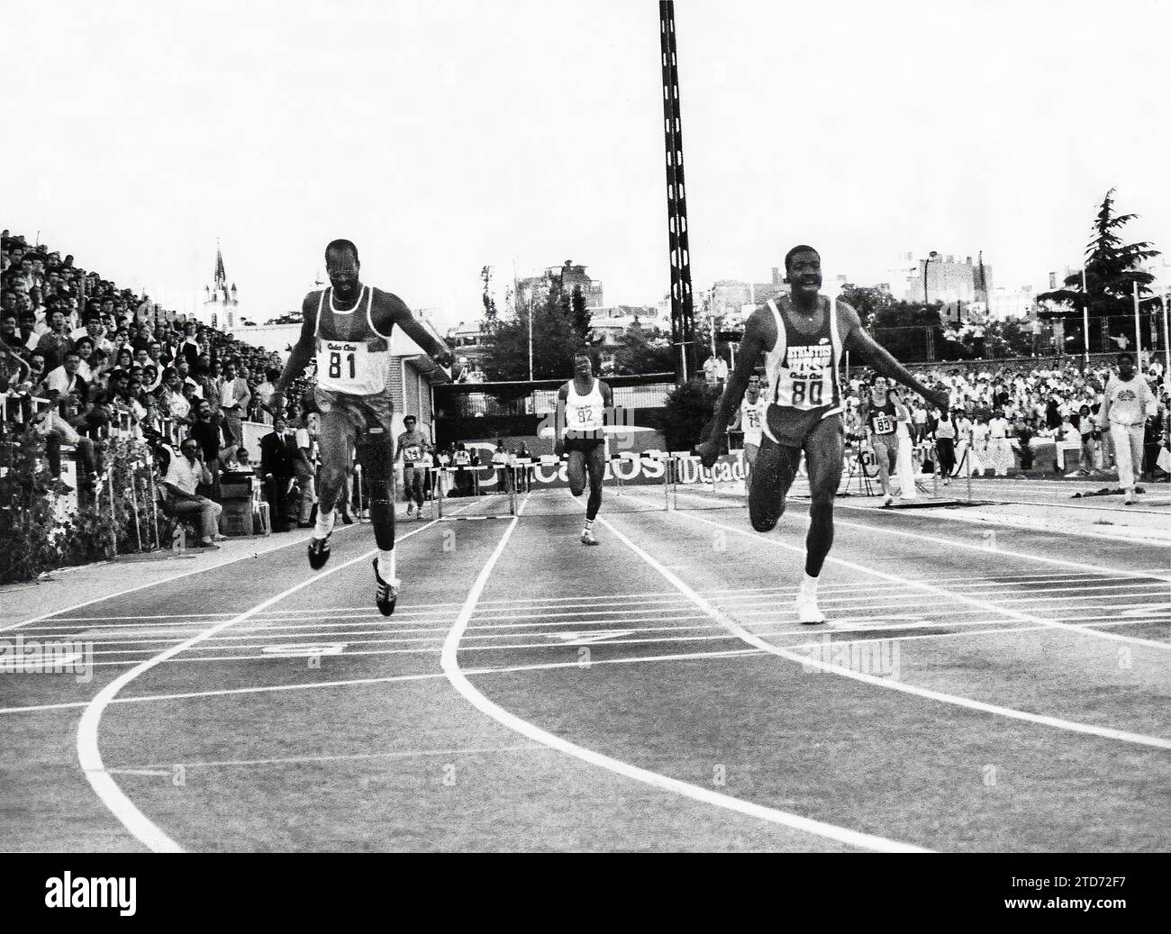Madrid, 06/04/1987. Vallehermoso Stadium. Danny Harris (number 80 ...