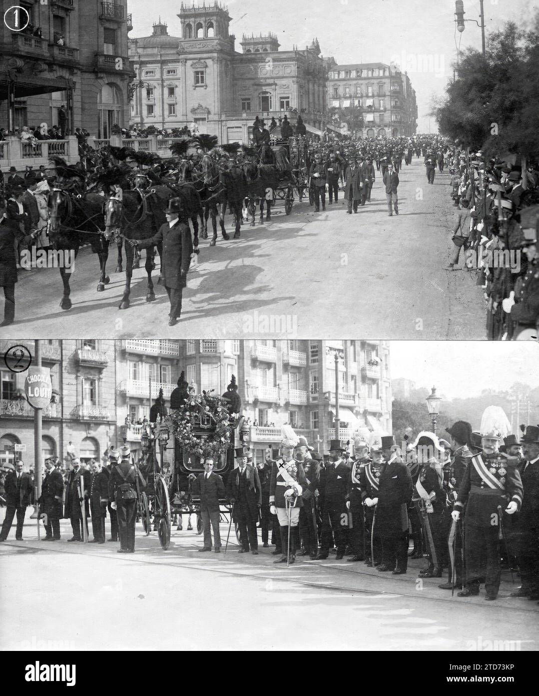 10/09/1916. Burial of Mr. Barroso in San Sebastián. 1. -the procession ...