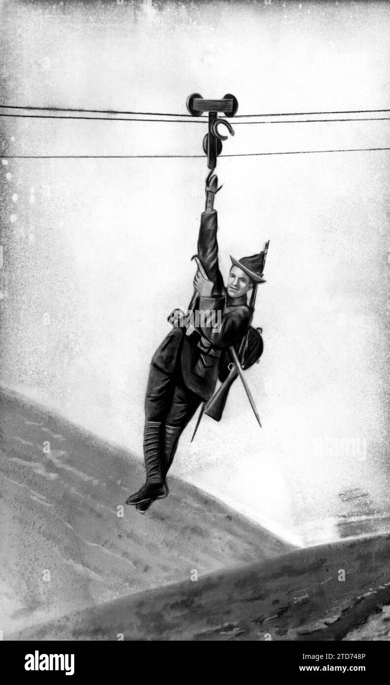 10/31/1917. In front of Isonzo. System Adopted by the Italian Alpine ...