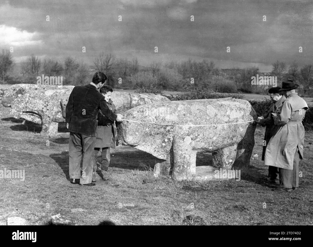 11/30/1955. Guisando bulls. Taking Measurements of Figures. Credit ...