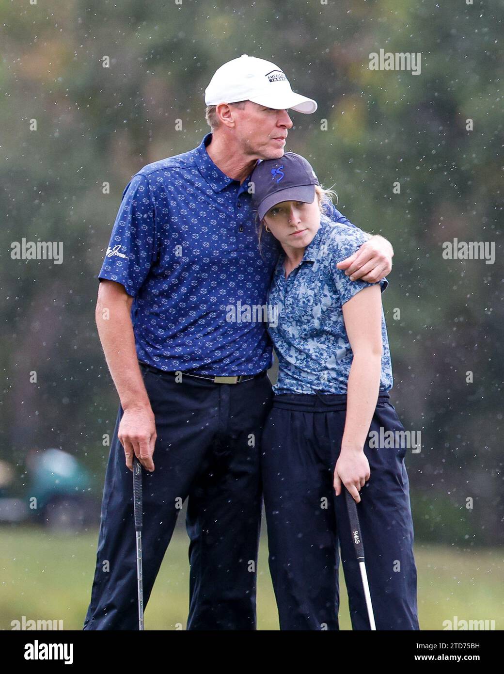 Orlando, Florida, USA. December 16, 2023: Steve Stricker gives daughter ...