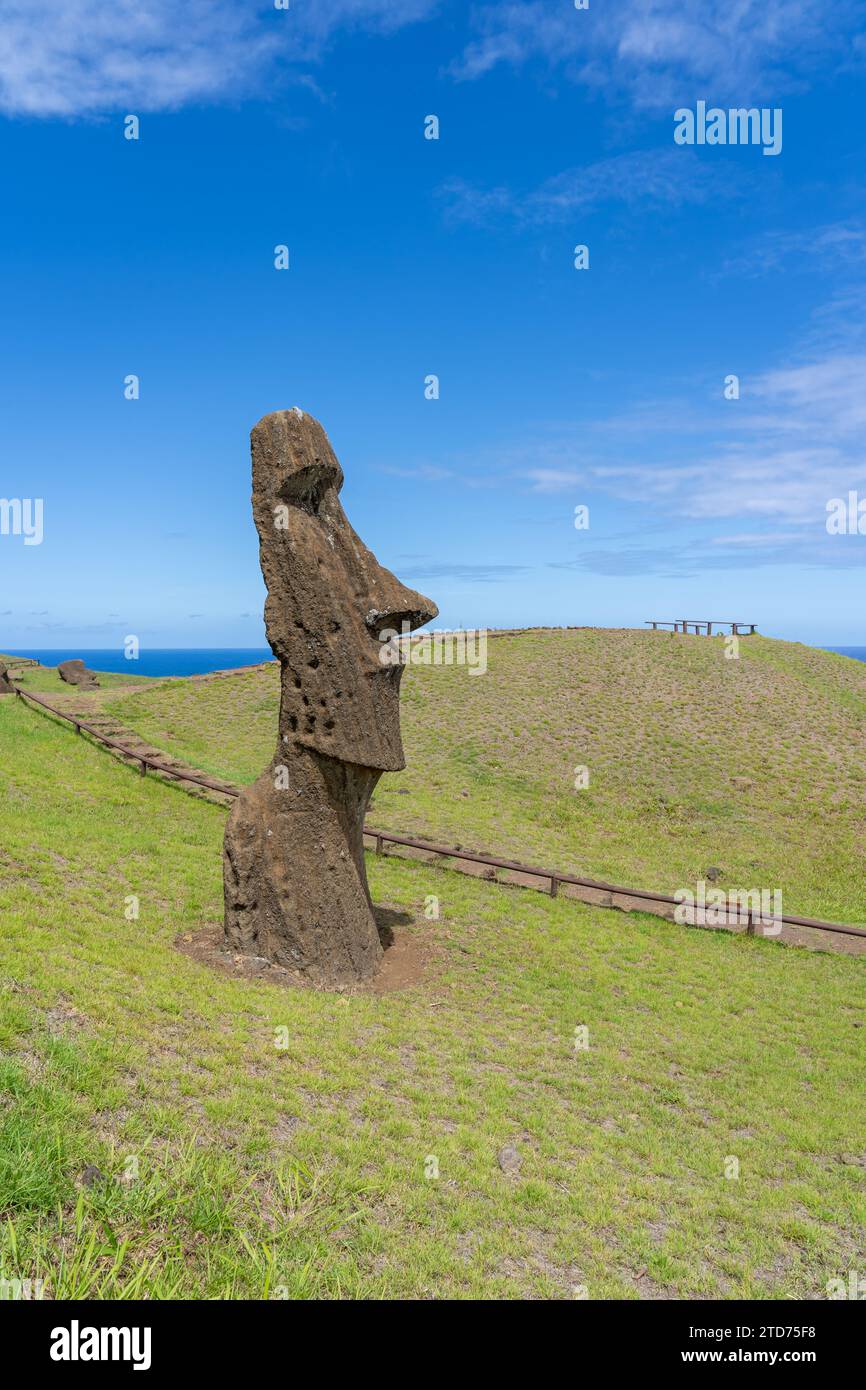 Moai Piro Piro close up at Rano Raraku on Easter Island (Rapa Nui ...
