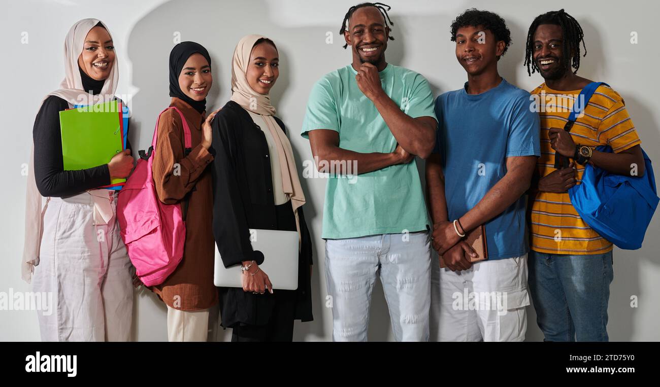 In a vibrant display of educational diversity, a group of students ...