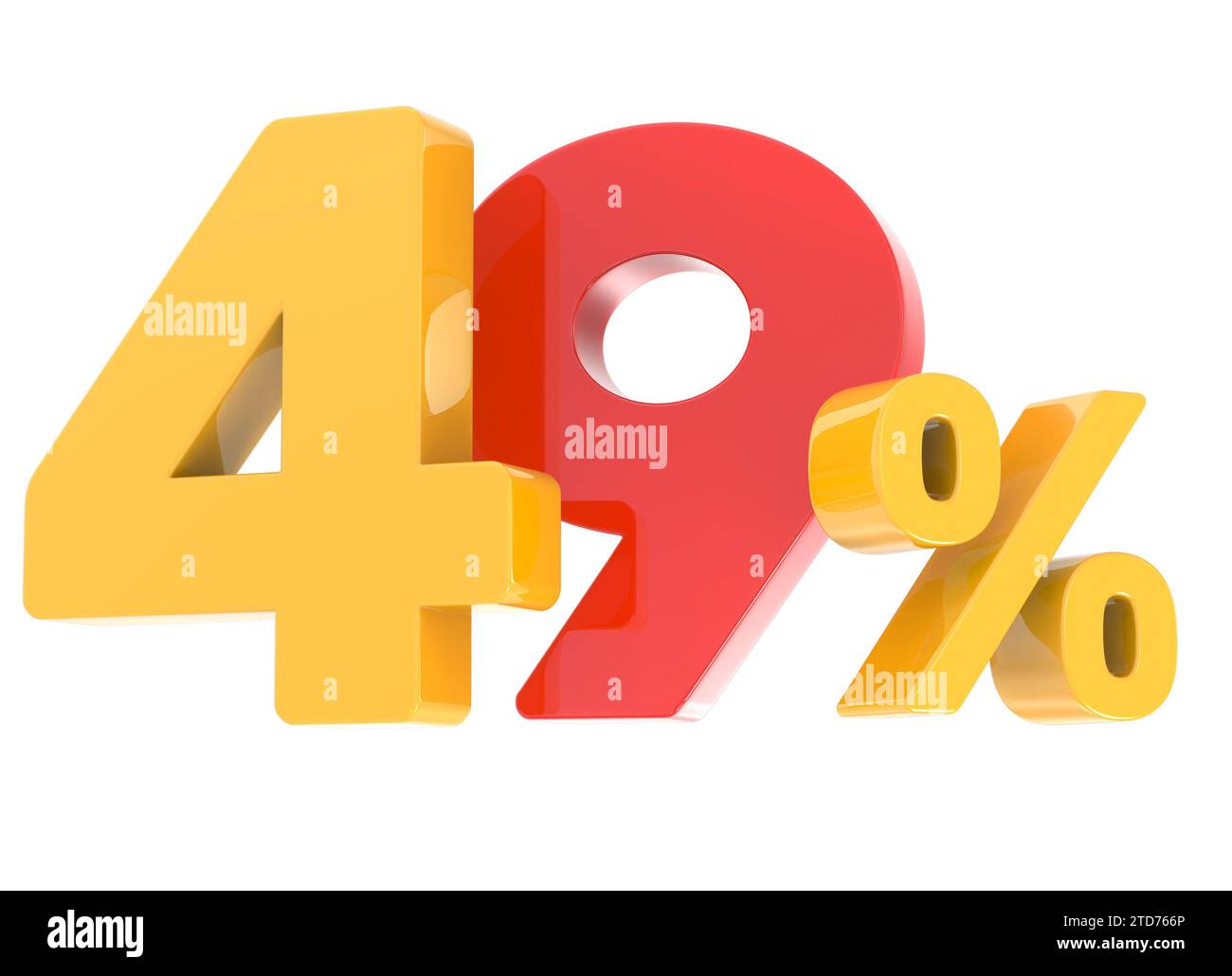 Number 3D Render With White Background Stock Photo - Alamy