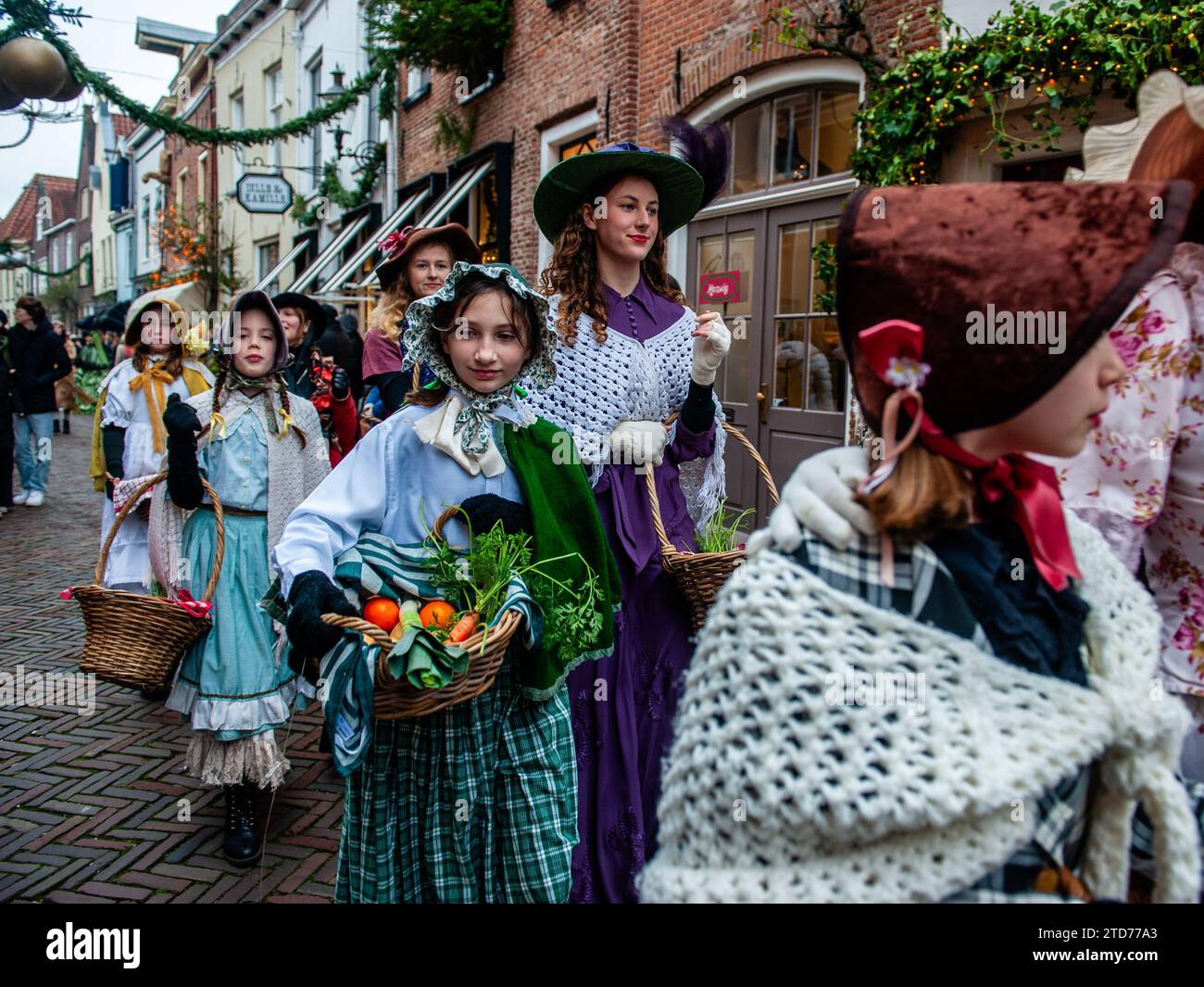Deventer, Netherlands . 16th Dec, 2023. Women are seen walking in line ...