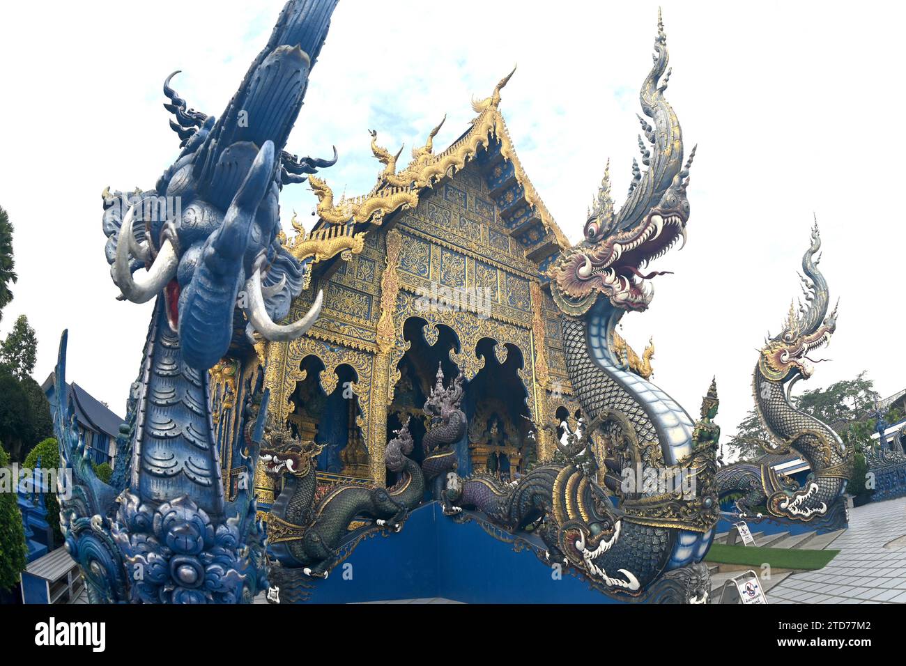 The Naga Ladder Sculpture front of chapel is a unique applied art using ...