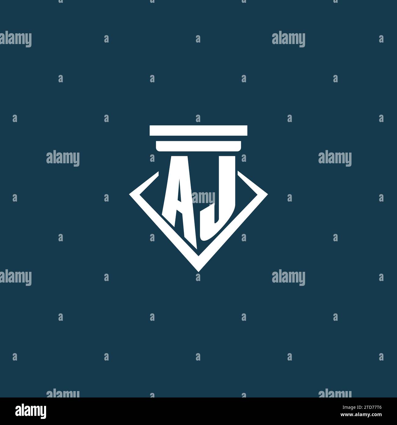 AJ initial monogram logo for law firm, lawyer or advocate with pillar ...