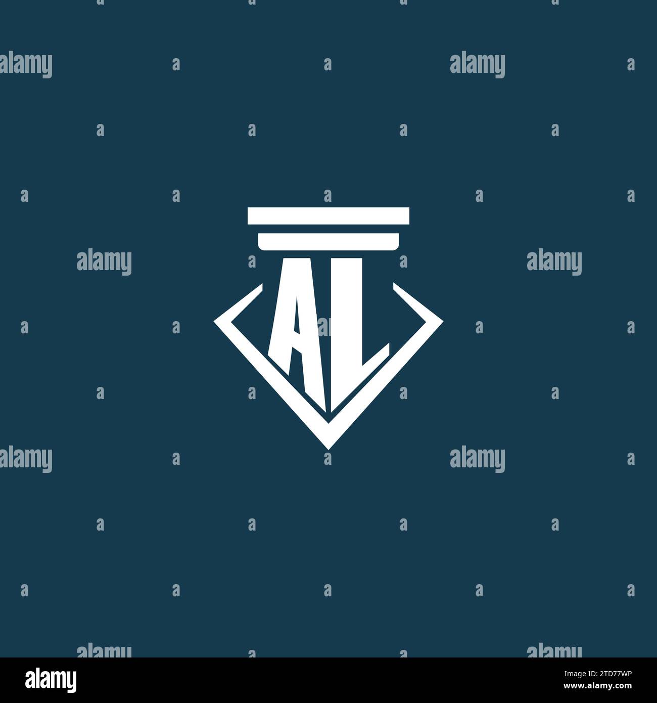 AL initial monogram logo for law firm, lawyer or advocate with pillar ...