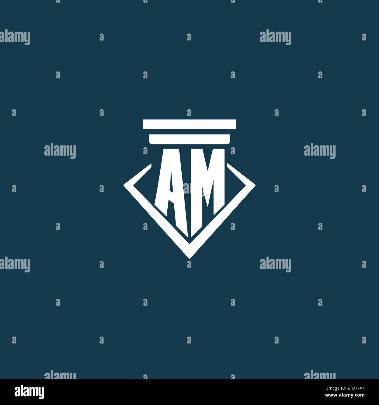 AM initial monogram logo for law firm, lawyer or advocate with pillar ...
