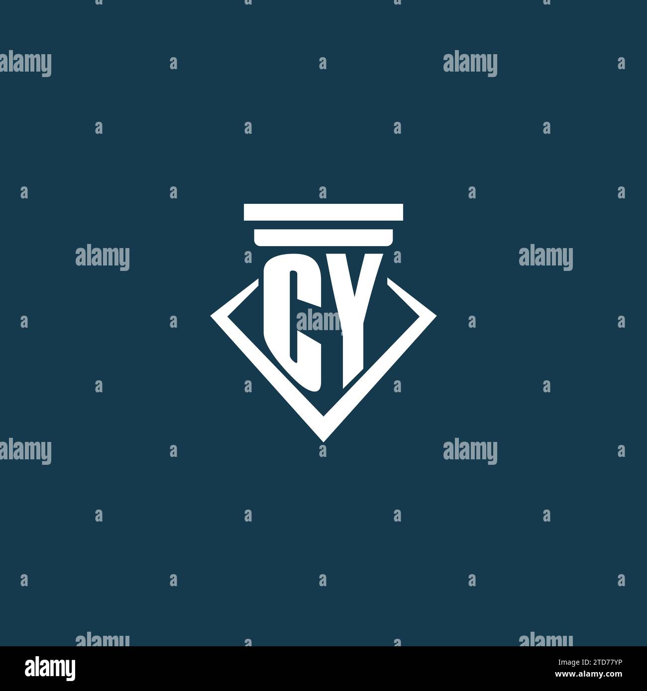 CY initial monogram logo for law firm, lawyer or advocate with pillar ...