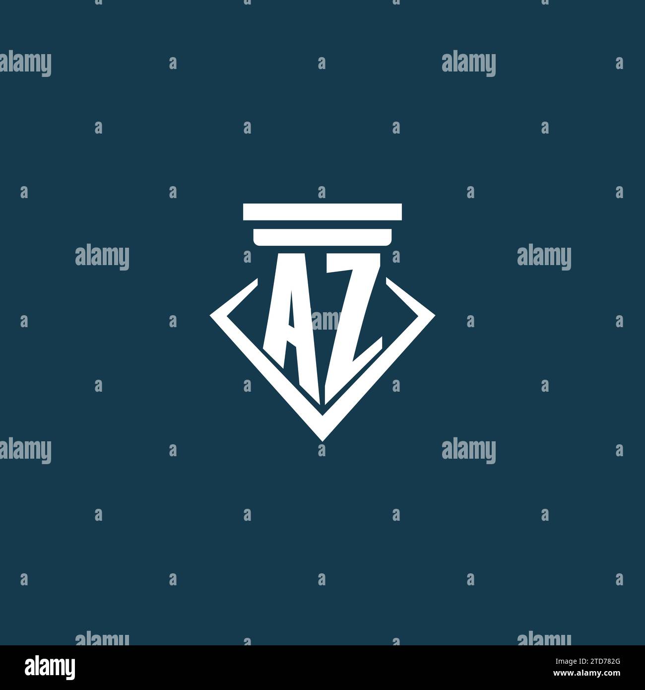 AZ initial monogram logo for law firm, lawyer or advocate with pillar ...
