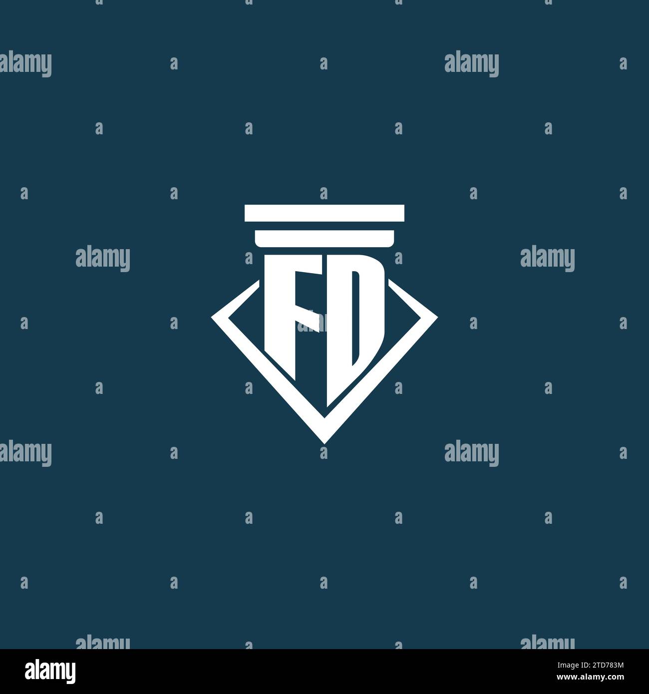 FD initial monogram logo for law firm, lawyer or advocate with pillar ...