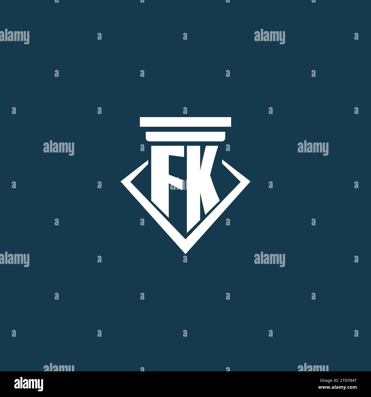 FK initial monogram logo for law firm, lawyer or advocate with pillar ...
