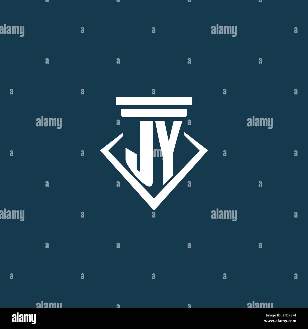 JY initial monogram logo for law firm, lawyer or advocate with pillar ...