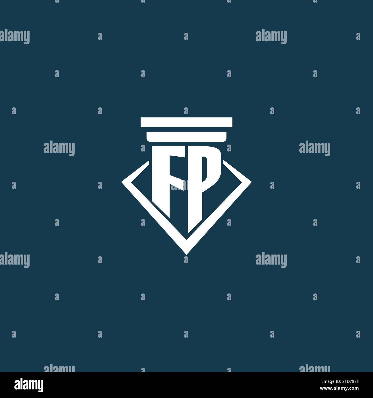 FP initial monogram logo for law firm, lawyer or advocate with pillar ...