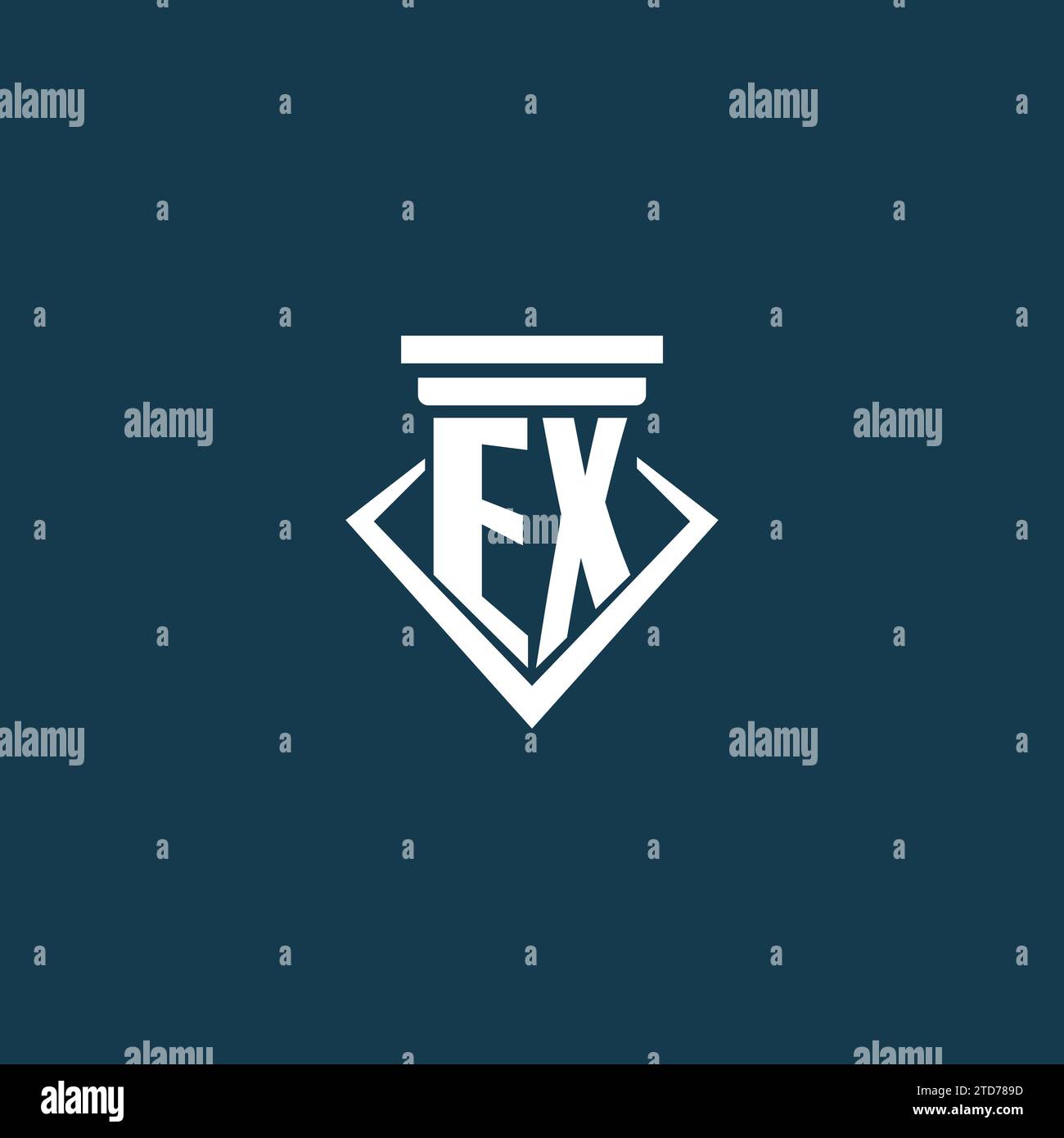 EX initial monogram logo for law firm, lawyer or advocate with pillar ...