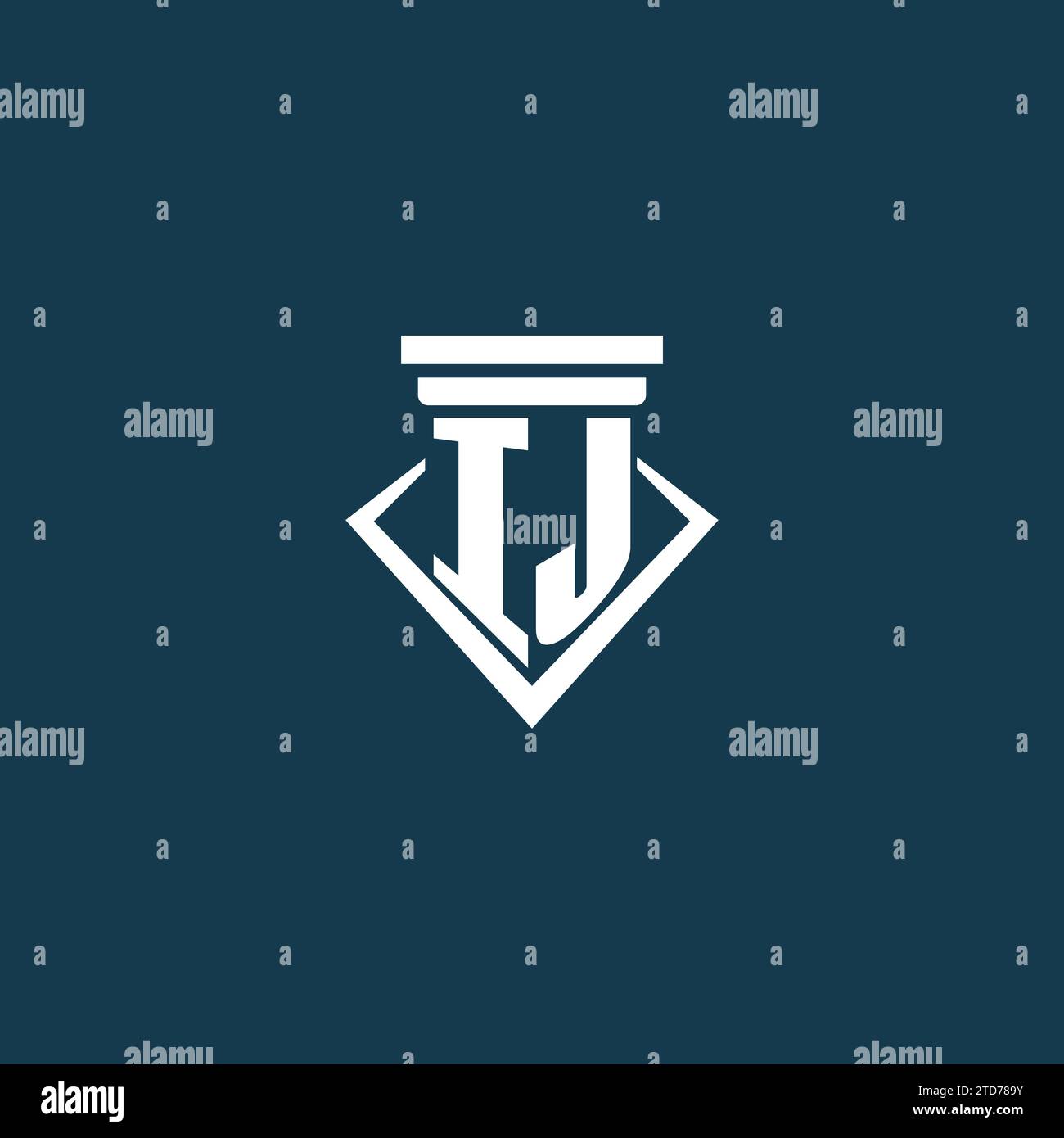 IJ initial monogram logo for law firm, lawyer or advocate with pillar ...