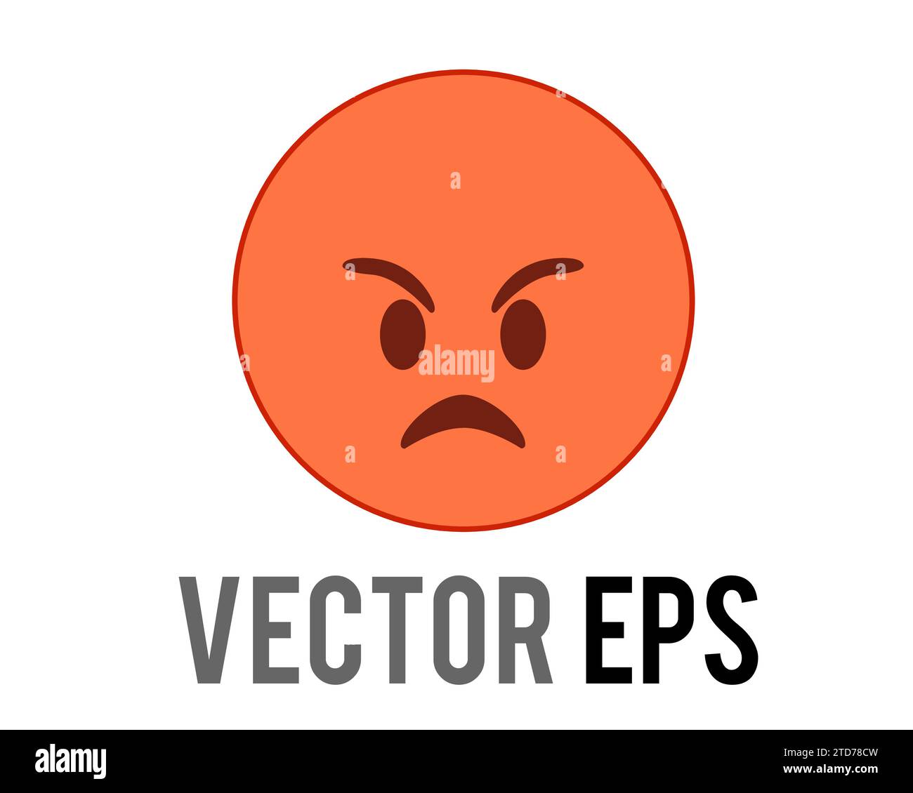 The isolated angry red angry with black bar face icon Stock Vector ...