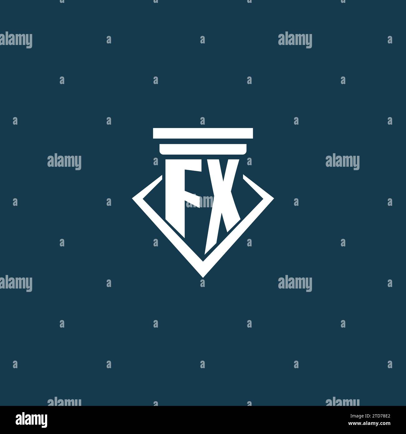 FX initial monogram logo for law firm, lawyer or advocate with pillar ...