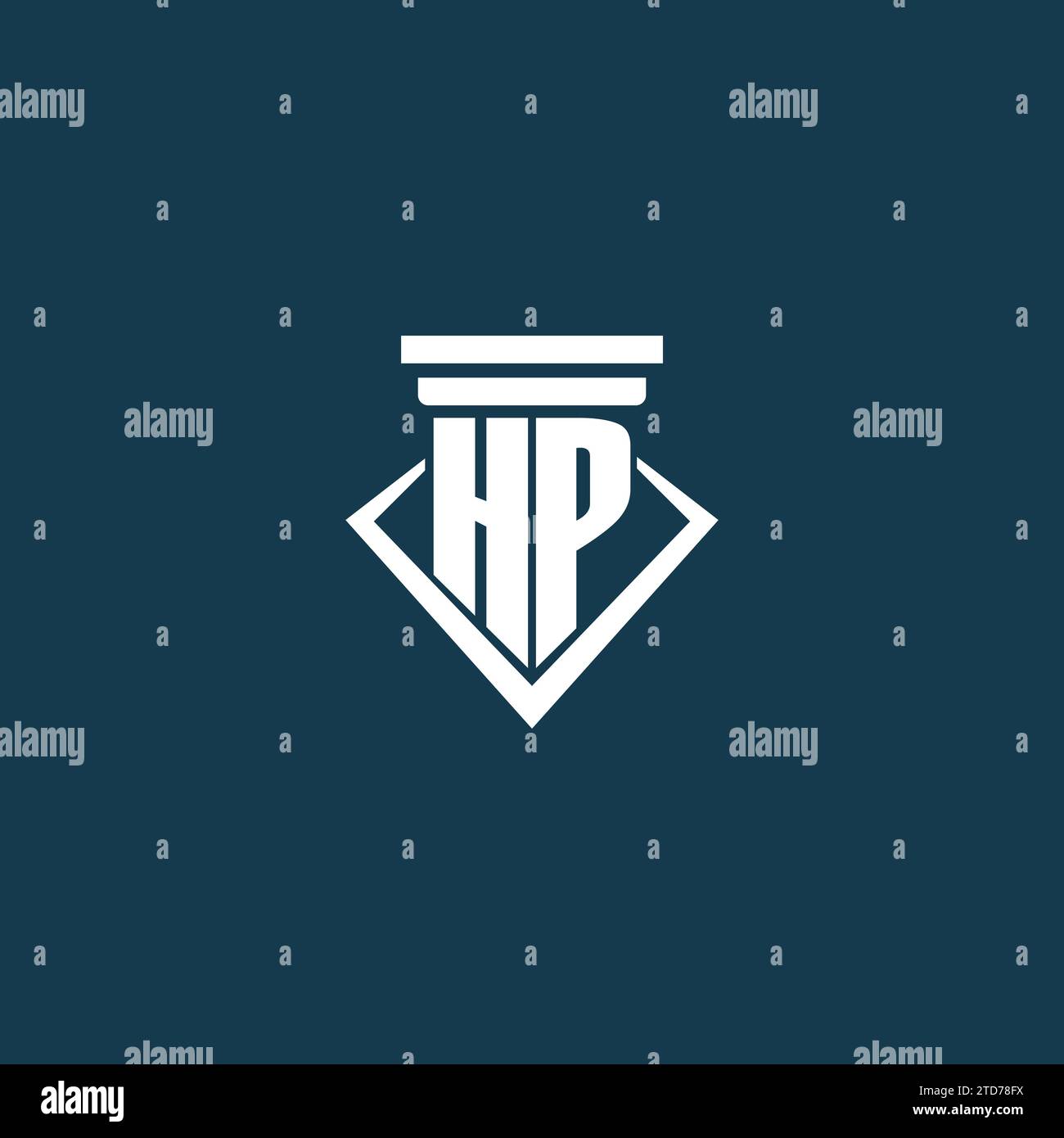 HP initial monogram logo for law firm, lawyer or advocate with pillar ...
