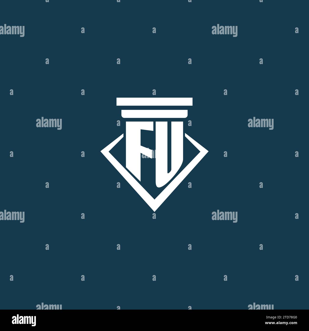 FU initial monogram logo for law firm, lawyer or advocate with pillar ...