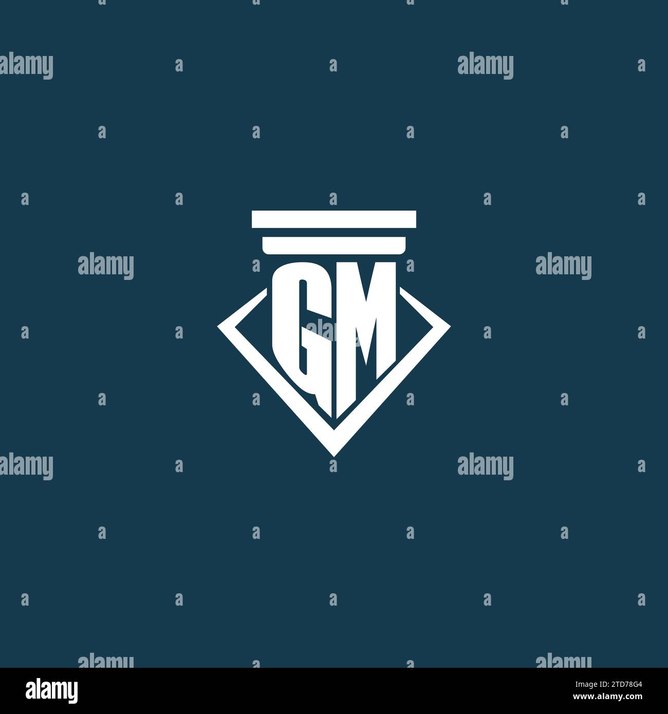 GM initial monogram logo for law firm, lawyer or advocate with pillar ...