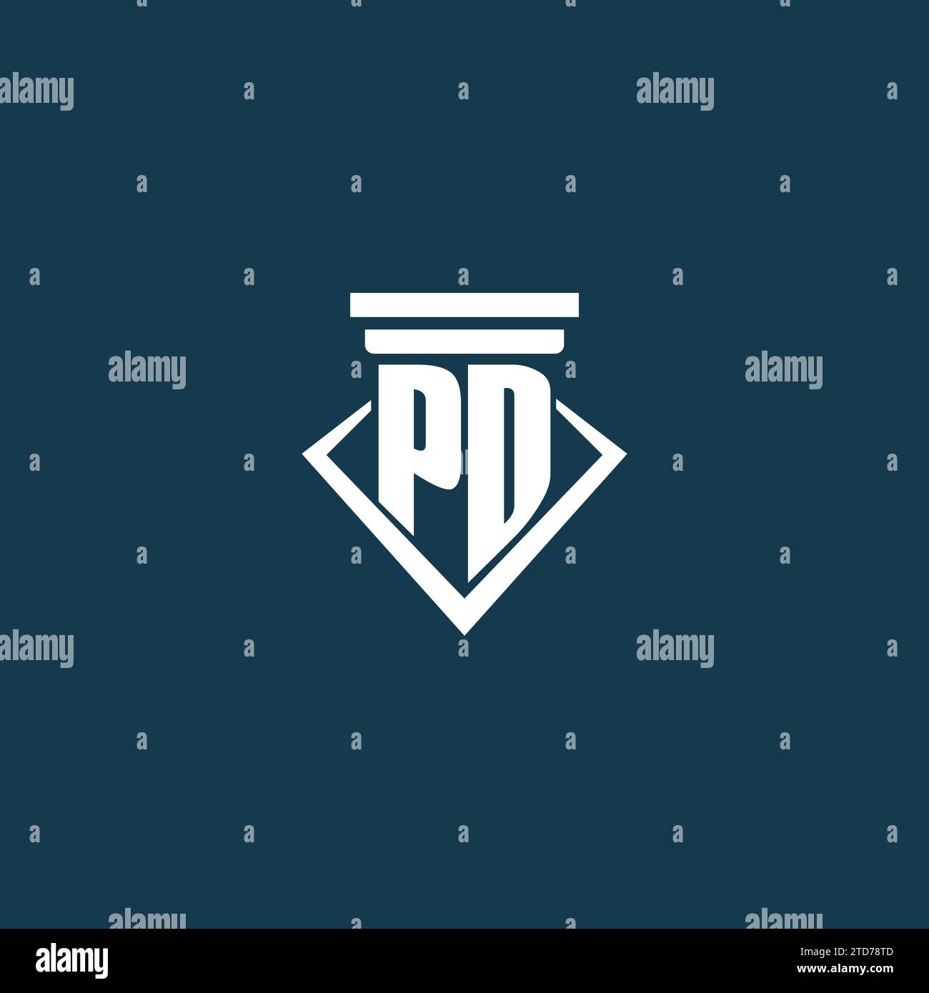 PD initial monogram logo for law firm, lawyer or advocate with pillar ...